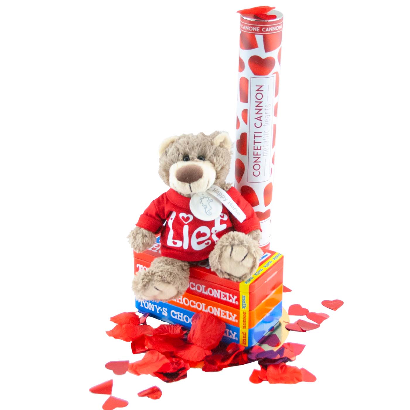 Valentijns confetti met bella beertje met lief tshirt en heerlijk tony ... Valentijns confetti met bella beertje met lief tshirt en heerlijk tony ...